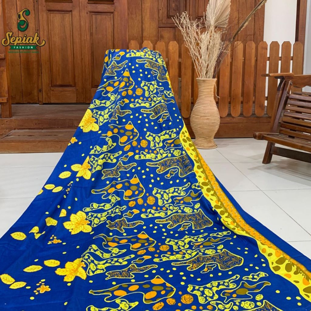 Jual SEPIAK BELITONG KAIN BATIK CETAK MOTIF DAUN SIMPOR SERIES BIRU ...