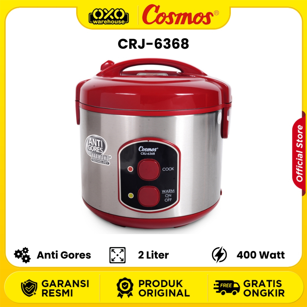 Jual COSMOS Rice Cooker Harmond CRJ-6368 Mejikom Anti Gores 2 Liter Low ...