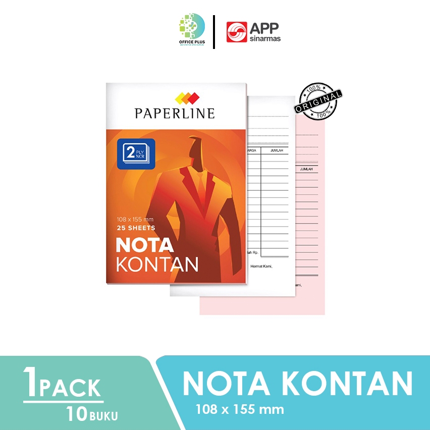 Jual Paperline Nota Kontan Kecil K2 Besar B2 2 Ply NCR 1 Pack Isi 10 ...