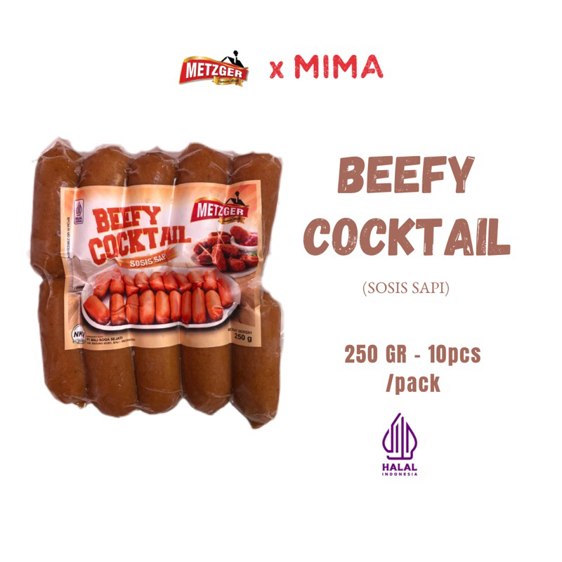 Jual Metzger Halal Sosis Sapi Smoked Beef Cocktail Sausages 250gr ...