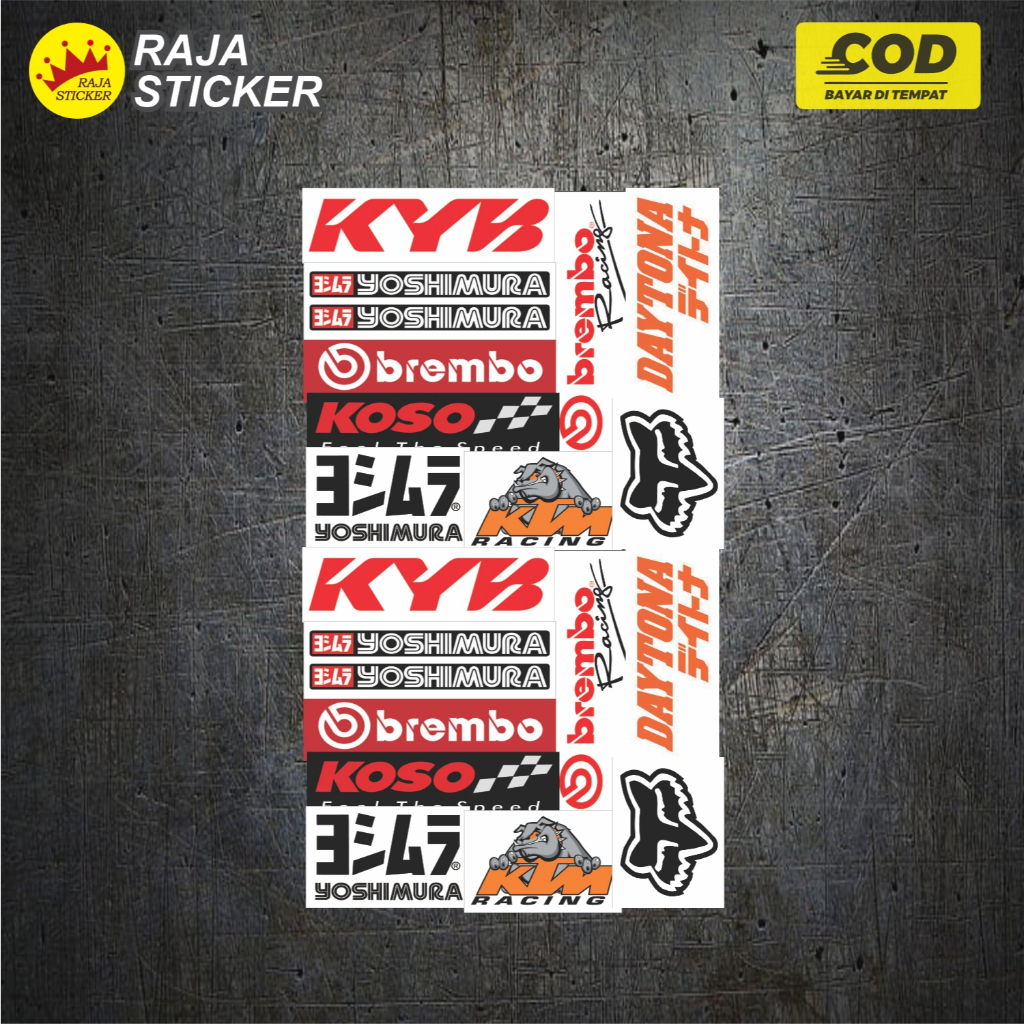 Jual Ready sticker Pack yoshimura, brembo, daytona, kyb, ktm racing ...