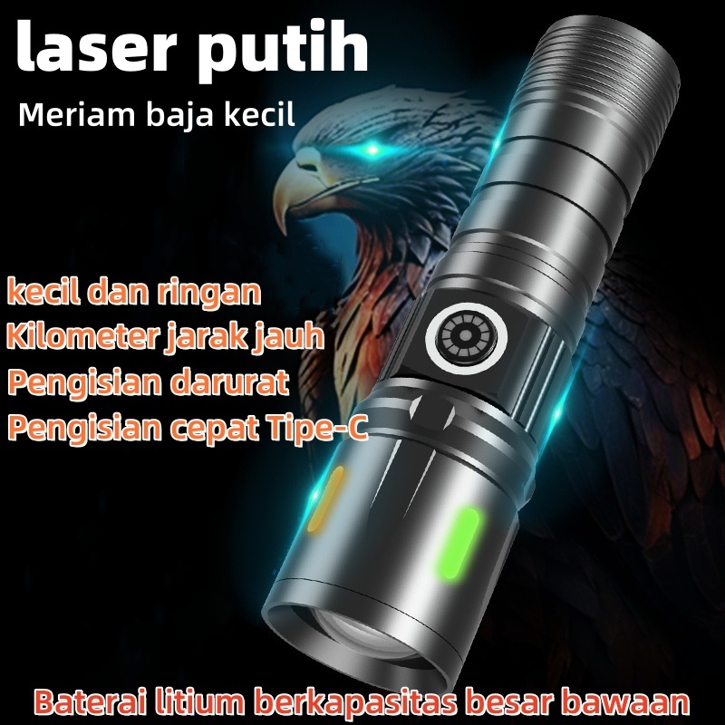 Jual 【Anbolt-Toko bendera】Senter terang laser putih baru tahan air USB ...
