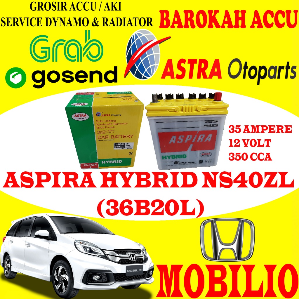 Jual AKI MOBIL HONDA MOBILIO ASPIRA HYBRID NS40ZL / 36B20L , 35 AH ASTRA OTOPARTS | Shopee Indonesia