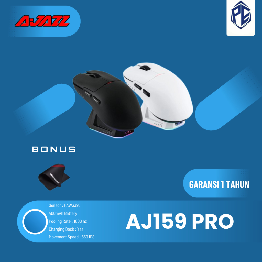 Jual Ajazz AJ159 P / AJ159P Wireless Gaming Mouse Lightweight With ...
