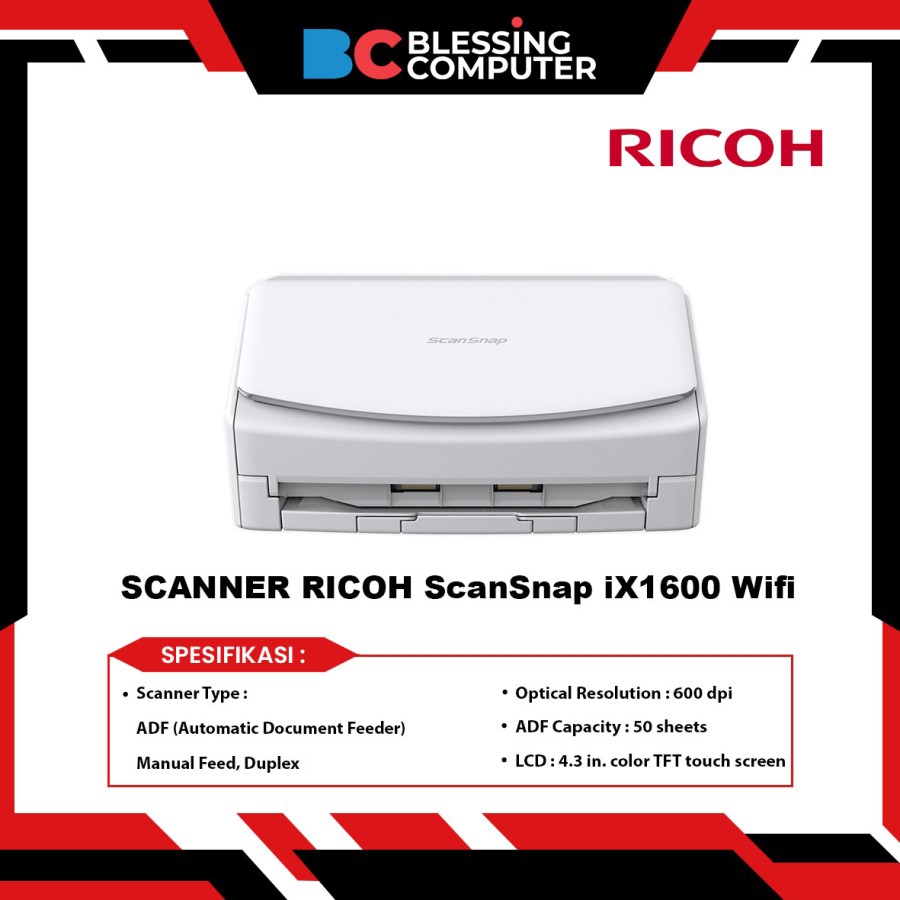 Jual SCANNER RICOH ScanSnap iX1600 Wifi | Shopee Indonesia