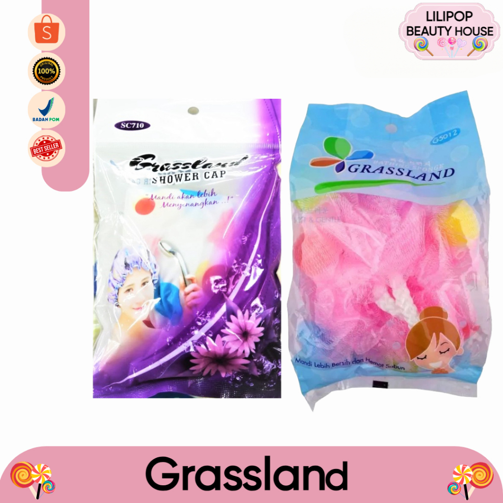 Jual Grassland Shower Cap & Bathing Sponge | Shopee Indonesia