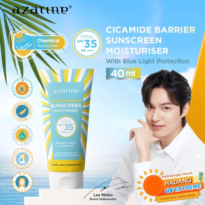 Jual AZARINE CICAMIDE BARRIER SUNSCREEN MOISTURIZER SPF 35 PA ...