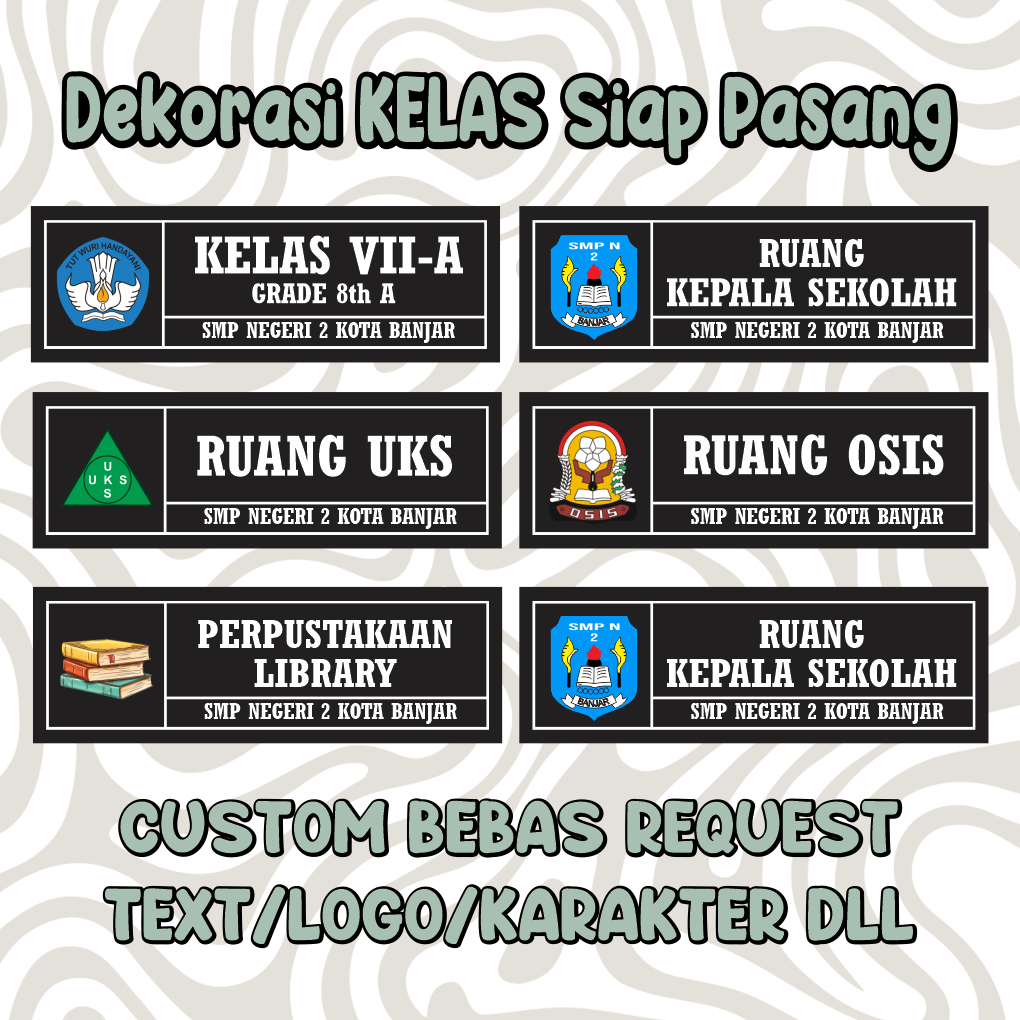 Jual KARIMIKA Papan Nama Ukuran 30x10cm Siap Pasang Penanda Ruangan ...