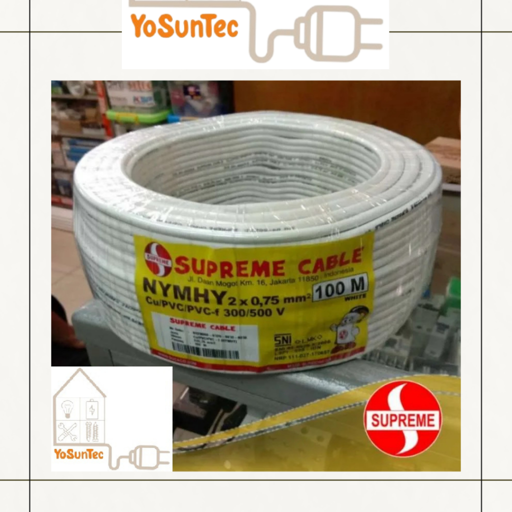 Jual NYMHY NYYHY 2x1.5 mm SUPREME KABEL SERABUT 2 x0.75 3 x 0.75 3x 1.5 SP | Shopee Indonesia