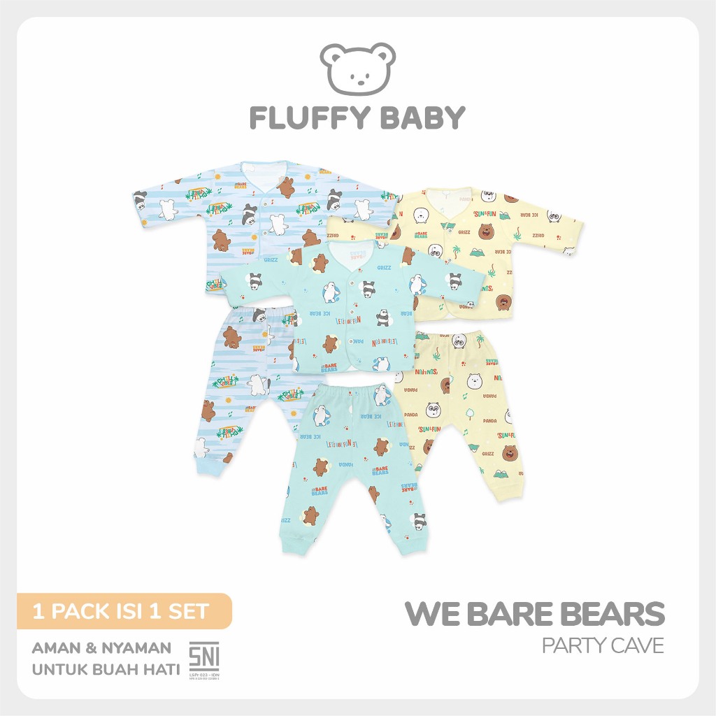 Jual FLUFFY Setelan Panjang Pnjg WE BARE BEARS (Isi 1Pasang) SJJAN/SJJAB WPP NEWBORN | Shopee ...