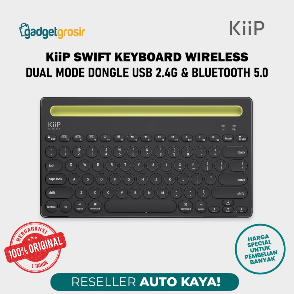 Jual KiiP Swift Keyboard Wireless Bluetooth Multi Device Connection ...