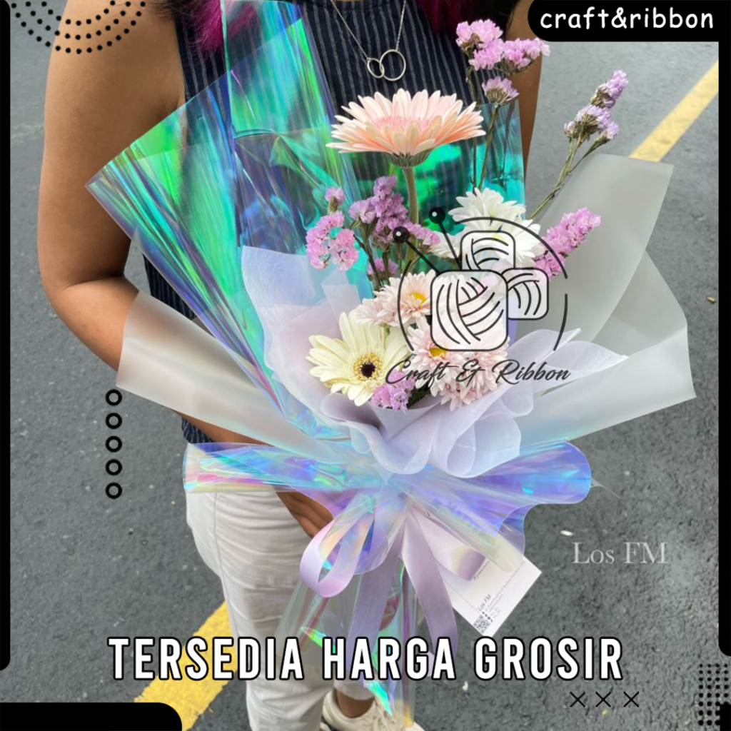 Jual [CNR] Kertas Cellophane Bucket Hologram Waterproof 57 X 50 Flower ...