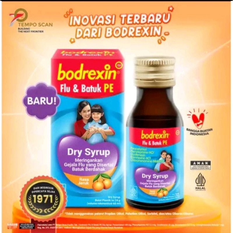 Jual Bodrexin Flu Batuk PE Dry Sirup 60ml Syrup Meredakan Flu dan Batuk ...