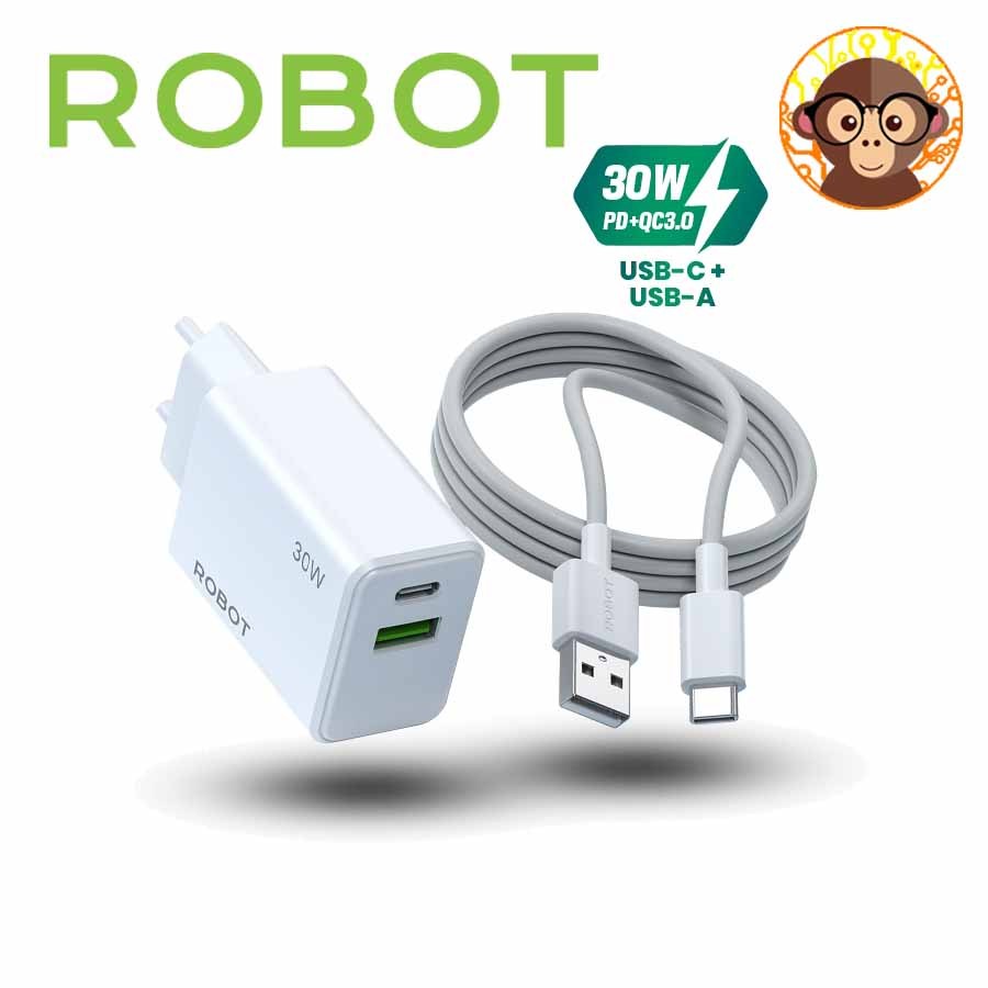 Jual Charger Robot RT-P30 Dual Output Port 3A 30Watt Original | Shopee Indonesia