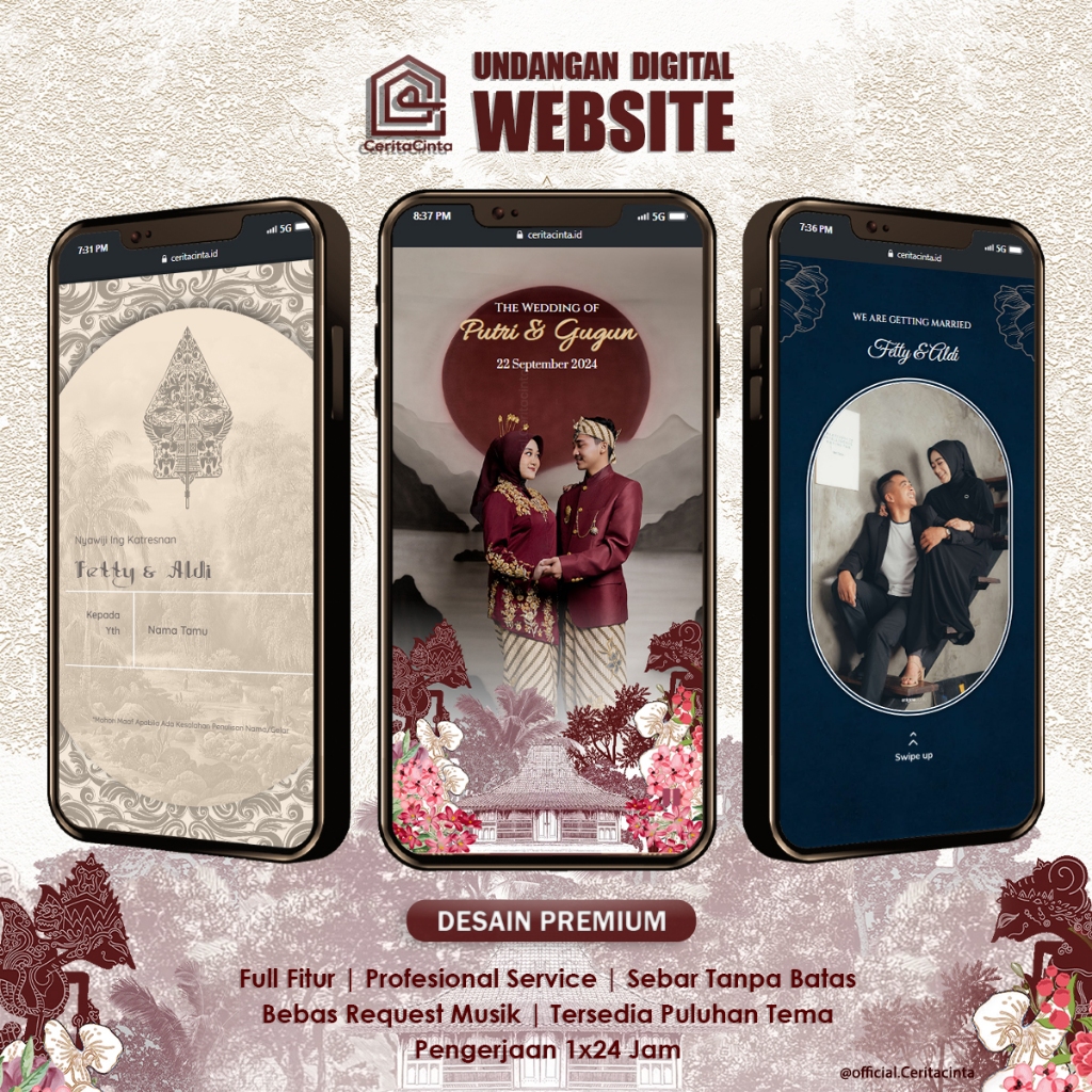 Jual Undangan Digital Website Pernikahan | Tema Premium | Undangan Web | Shopee Indonesia