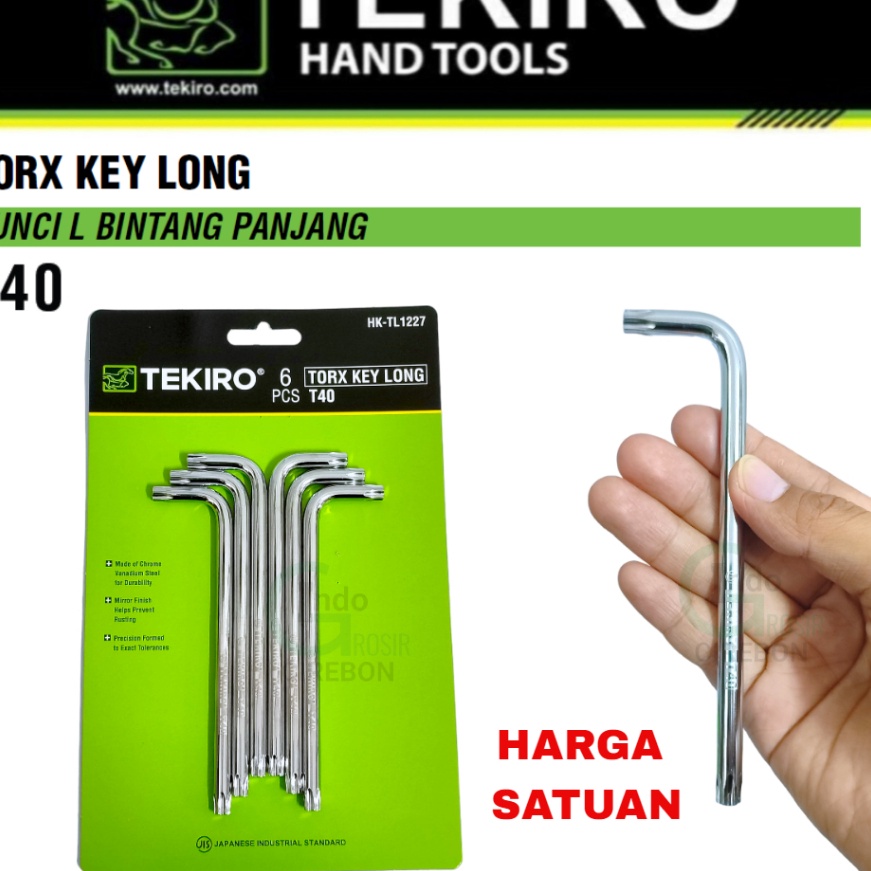 Jual KP8 1 PCS TEKIRO Kunci L bintang T4 Panjang TANPA Lubang Torx Key ...
