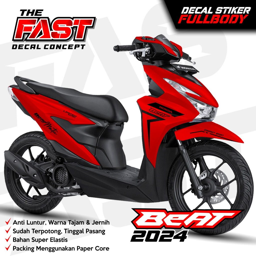 Jual Decal Stiker Honda Beat New 2024 Terbaru Simpel Polos Fullbody ...
