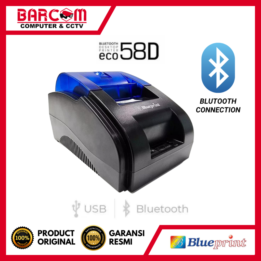 Jual PRINTER THERMAL BLUEPRINT ECO 58D BLUETOOTH UNTUK KASIR (USB + BT + RJ11) | Shopee Indonesia
