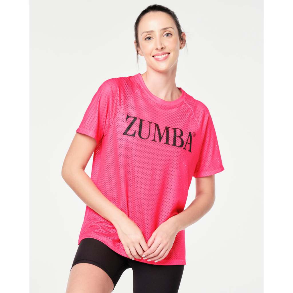 Jual Zumba Prep Mesh Top Pink Happy Zumbawear Original | Shopee Indonesia