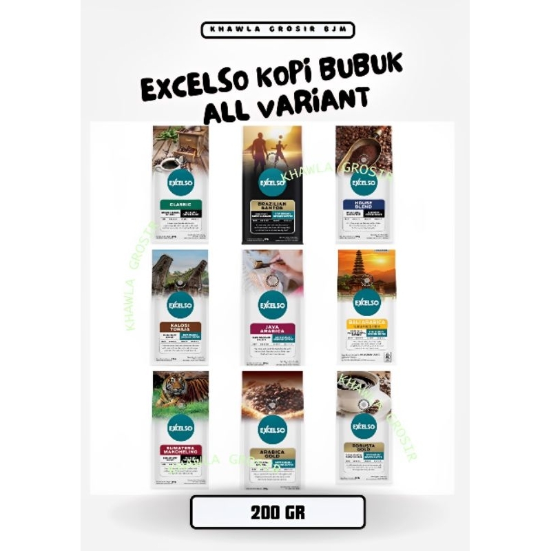 Jual KALSEL EXCELSO KOPI BUBUK PREMIUM 200 GR ARABIKA ROBUSTA GOLD ...