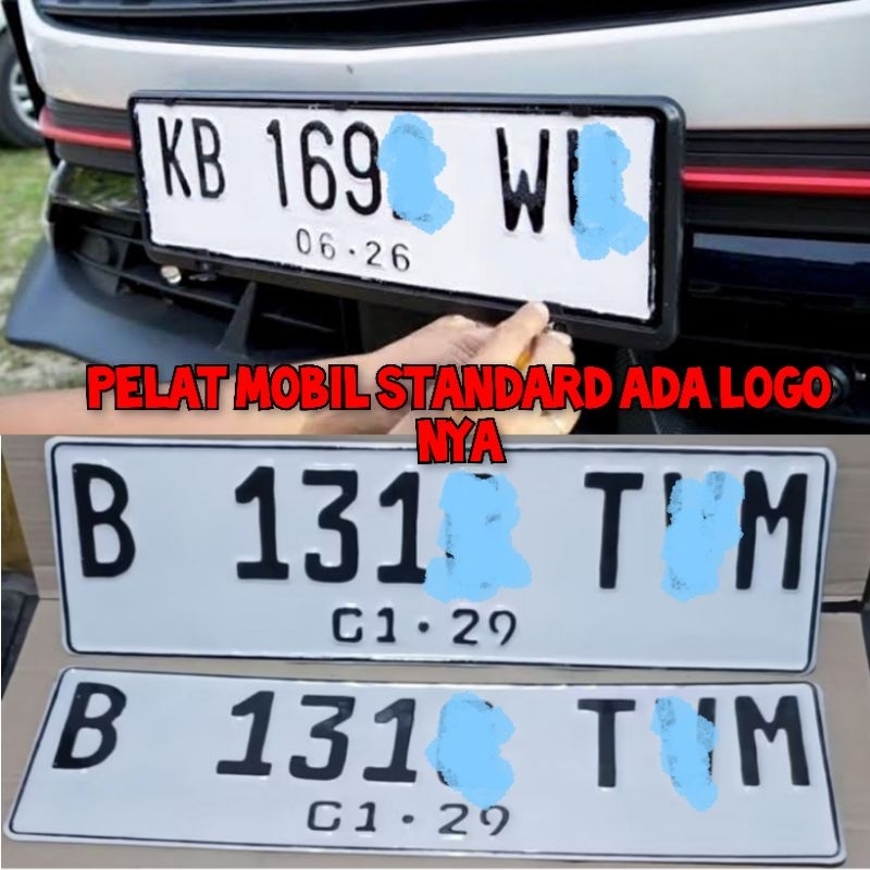 Jual pelat mobil standard ada logo Korlantas porli (1 pasang depan ...