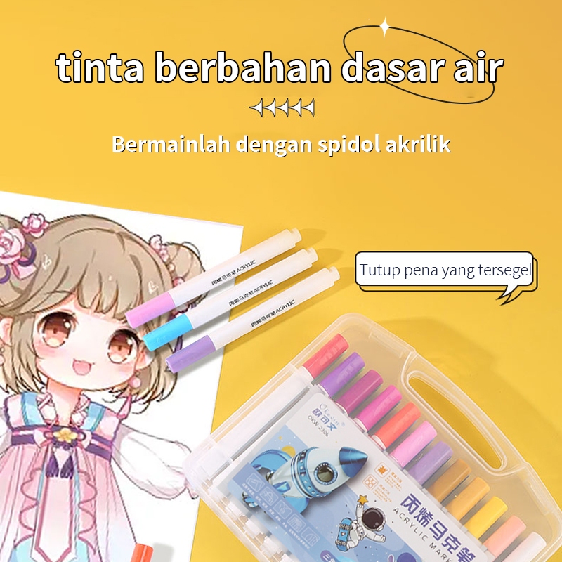Jual TOYA Spidol Acrylic Marker 12/24/36/48/60/80 Warnas Paint Marker ...