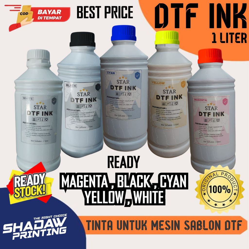 Jual BAHAN BAKU DTF - Tinta mesin DTF murah premium / Tinta CMYK White ...