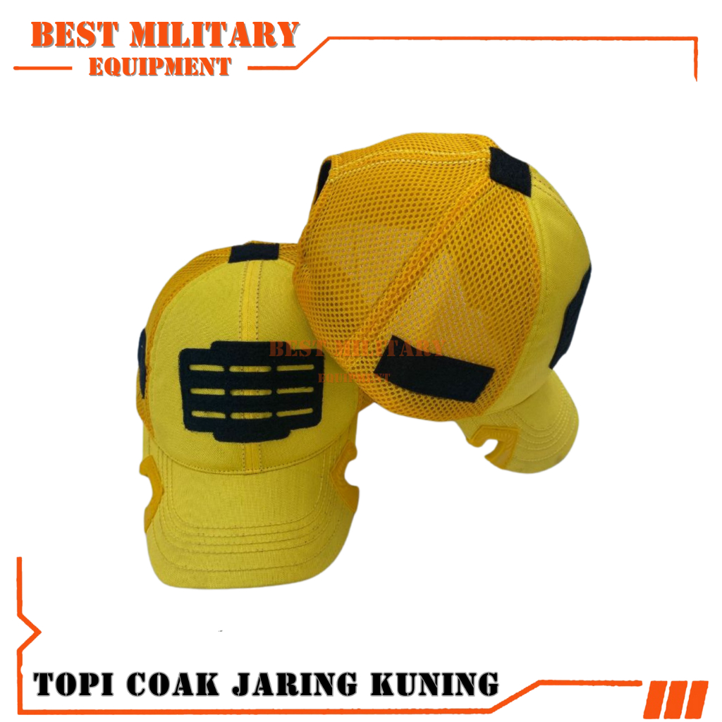 Jual TERBARU TOPI PRIA /WANITA COAK JARING VELCRO WARNA KUNING PAMEN ...