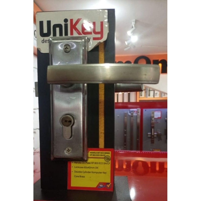 Jual PAKET GAGANG PINTU / HANDLE SET UNIKEY HP 603 ECO SMALL SN/CP ...