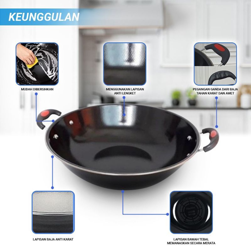 Jual Wajan Anti Lengket Wajan Enamel Anti Gores Anti Lengket/Wajan ...