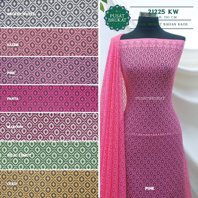 Jual KAIN BRUKAT DIAMOND / BAHAN LACE BROKAT BAHAN KAOS KW 21225 LEBAR ...