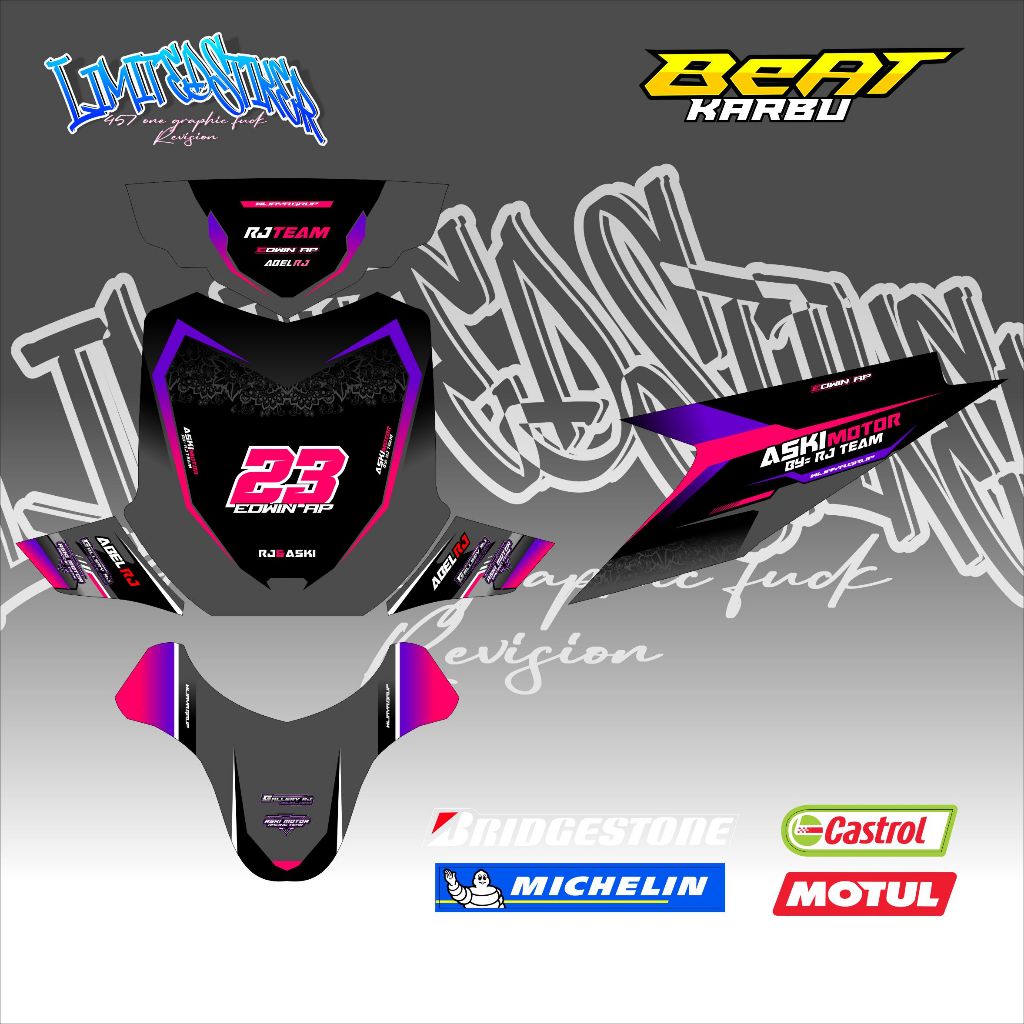 Jual stiker beat karbu tutup buta full body new desain costume nama dan ...
