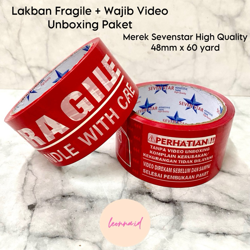 Jual Lakban Fragile / Lakban Fragile + Wajiv Video Unboxing 48mm x 60 ...
