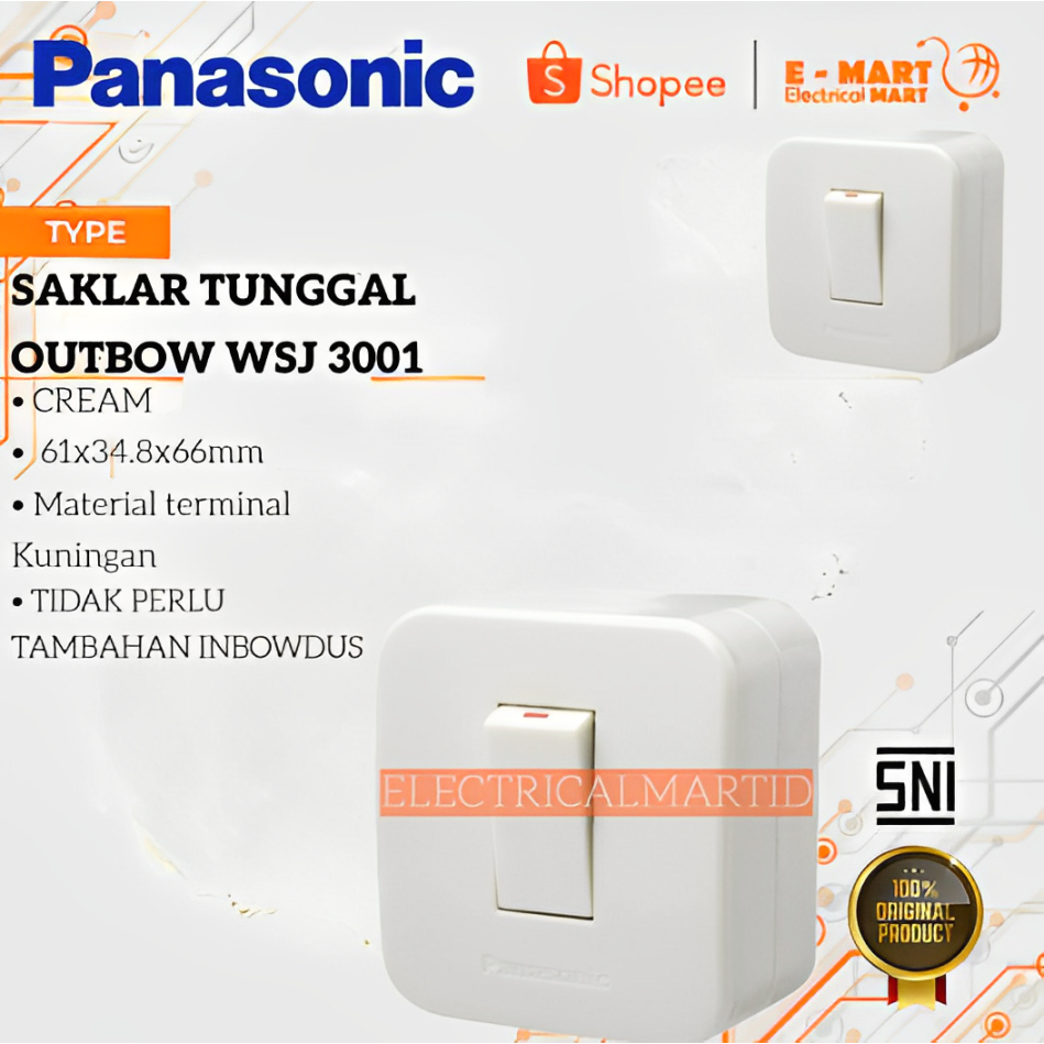 Jual PANASONIC Saklar ENGKEL OB WSJ-3001 Saklar Outbow Single Tempel ...