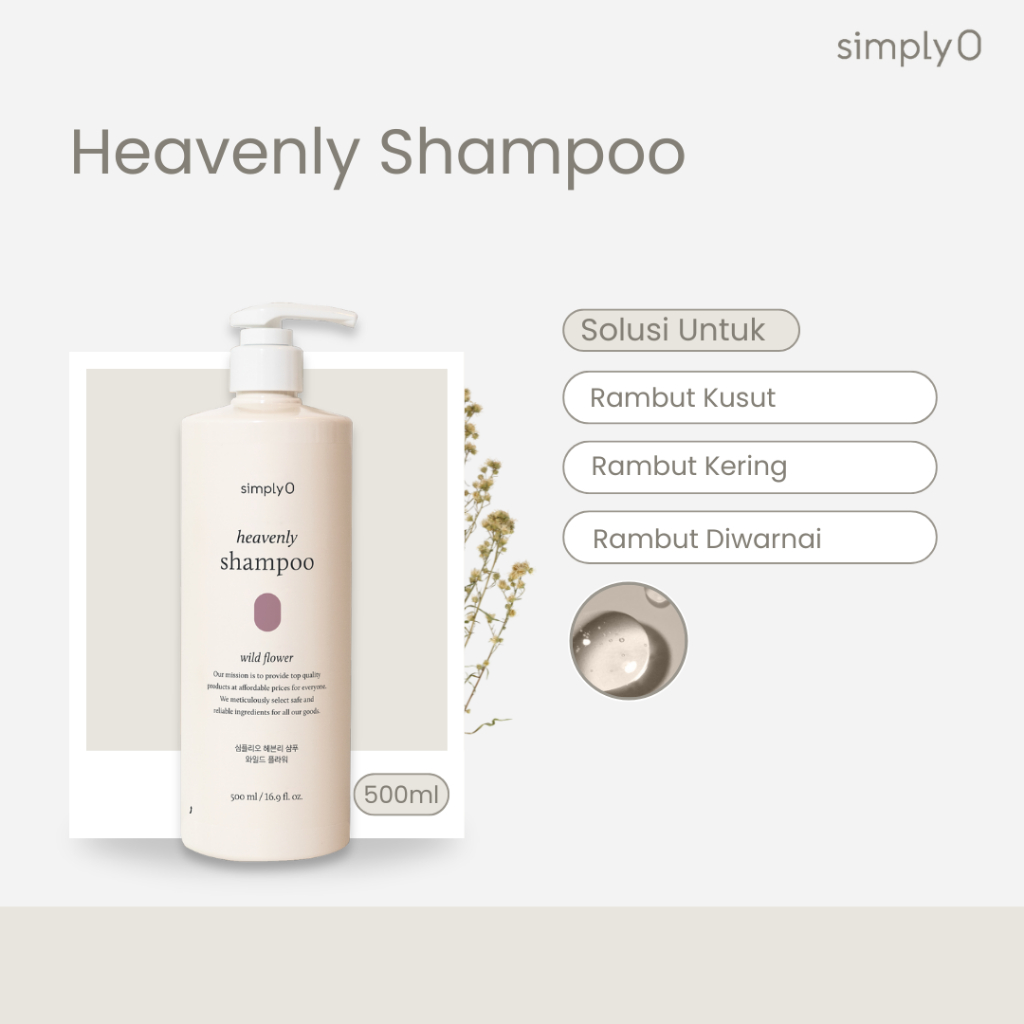 Jual SimplyO Heavenly Shampoo - Wild Flower 500ml Shampoo untuk rambut ...