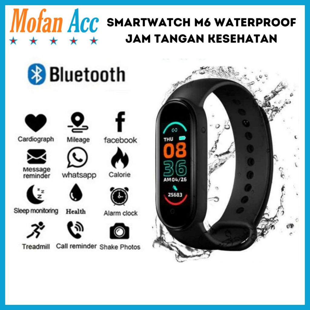 Jual Smartwatch M6 Bluetooth Jam Tangan Unisex / Smart Band Tracker ...