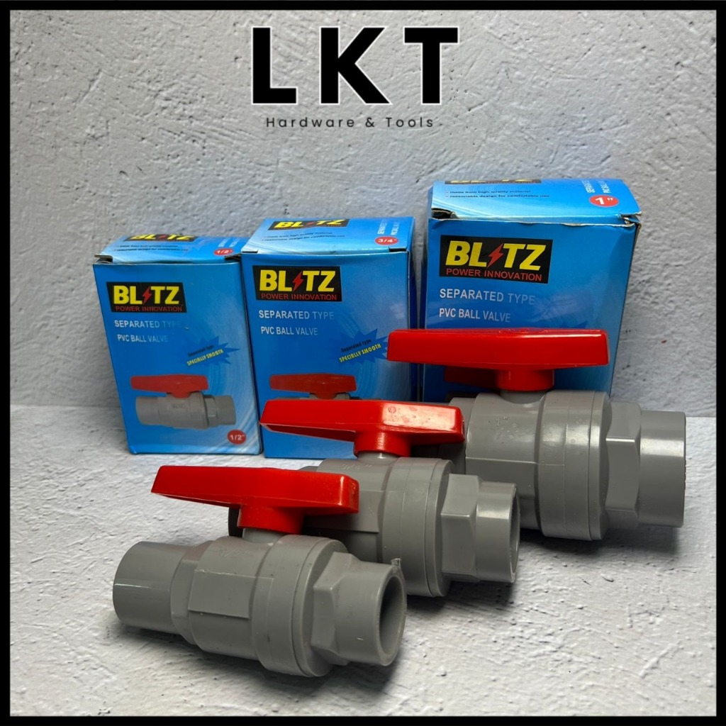 Jual BLITZ Ball Valve Stop Kran Body Plastik Gagang PVC / Gagang Stainless Steel 1/2 - 2 Inch ...