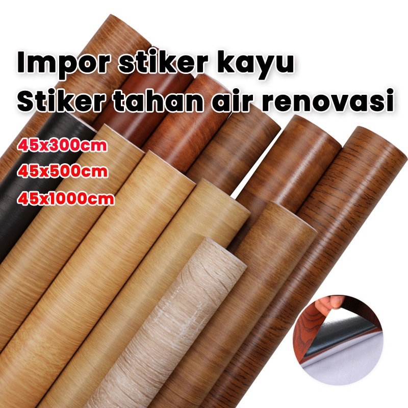 Jual 【profesional】stiker motif kayu furniture stiker dinding motif kayu ...