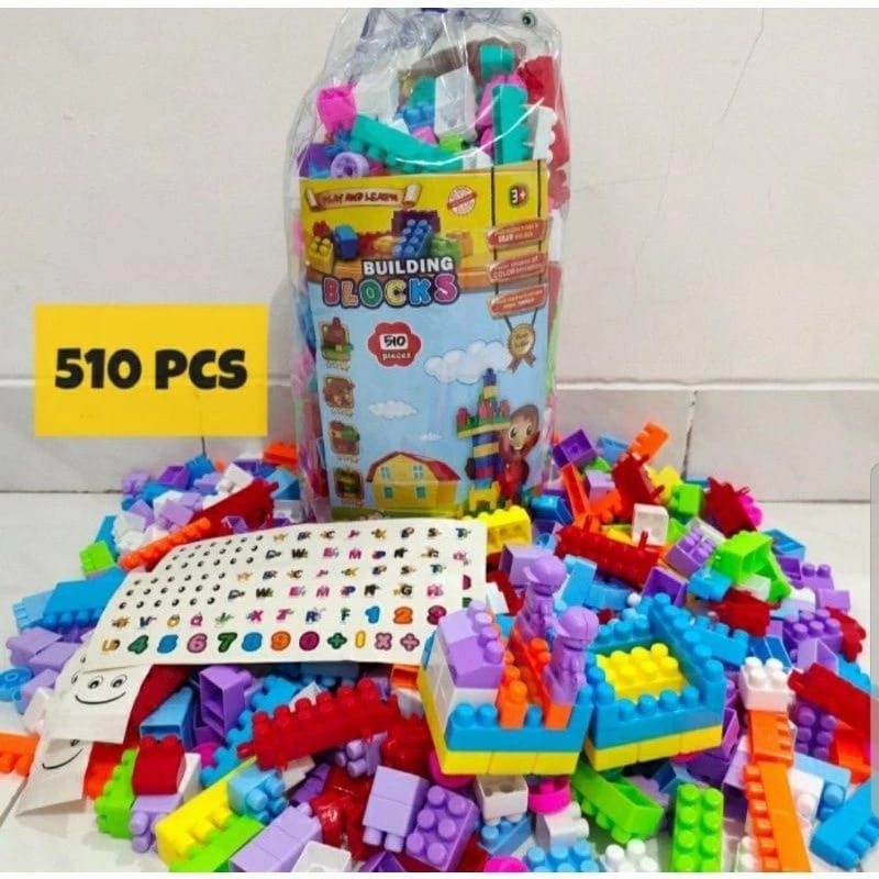 Jual Mainan Block Susun isi 510Pcs Building Anak Edukasi Mainan Balok ...