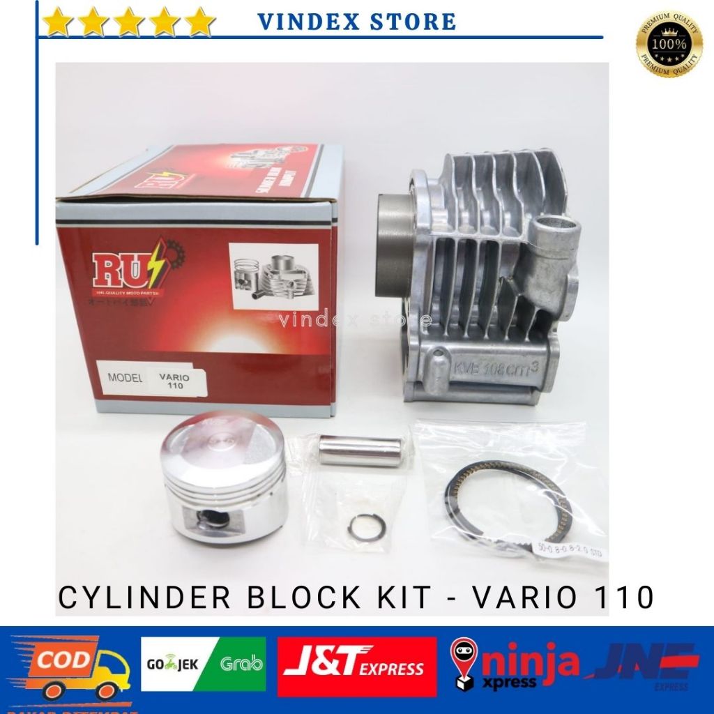 Jual BLOK SEHER BORING BLOCK CYLINDER SET RING PISTON KIT VARIO 110 KARBU VARIO 110 CBS VARIO ...
