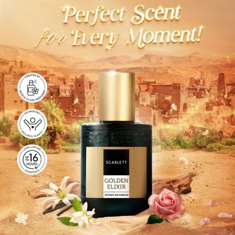 Jual Scarlett Whitening Extrait De Parfum Golden Elixir 30ml | Shopee Indonesia