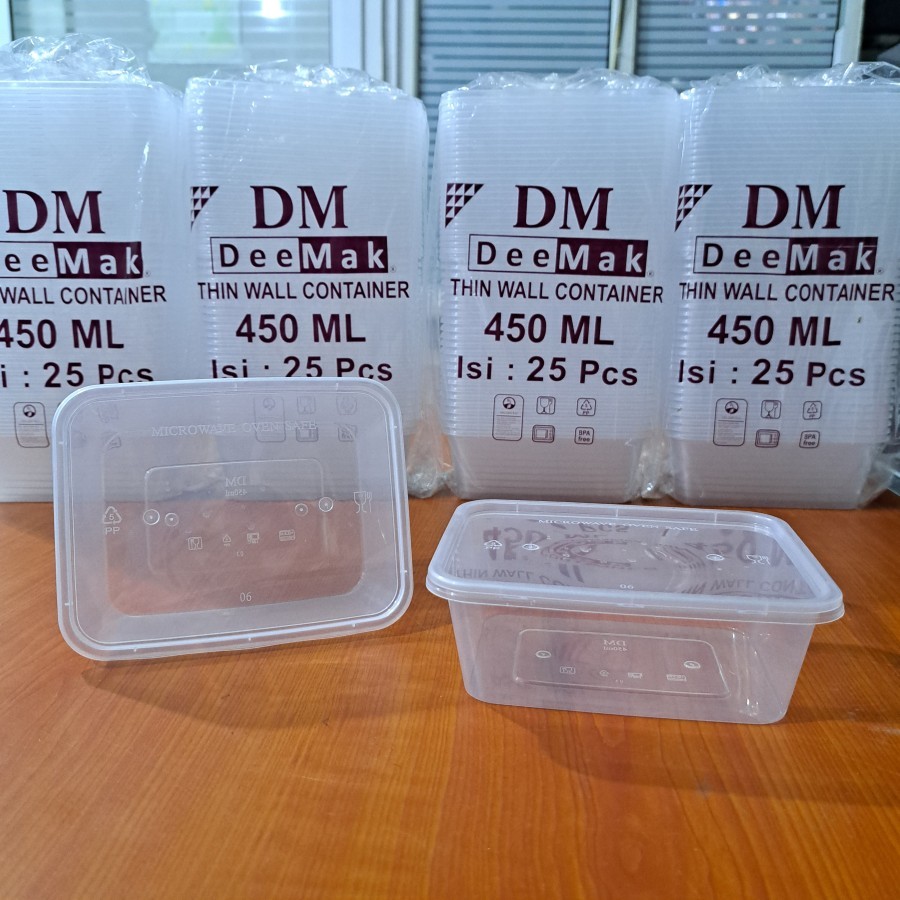 Jual Isi 25pcs Thinwall Kotak 450ml REC FOOD CONTAINER BOX Kotak ...