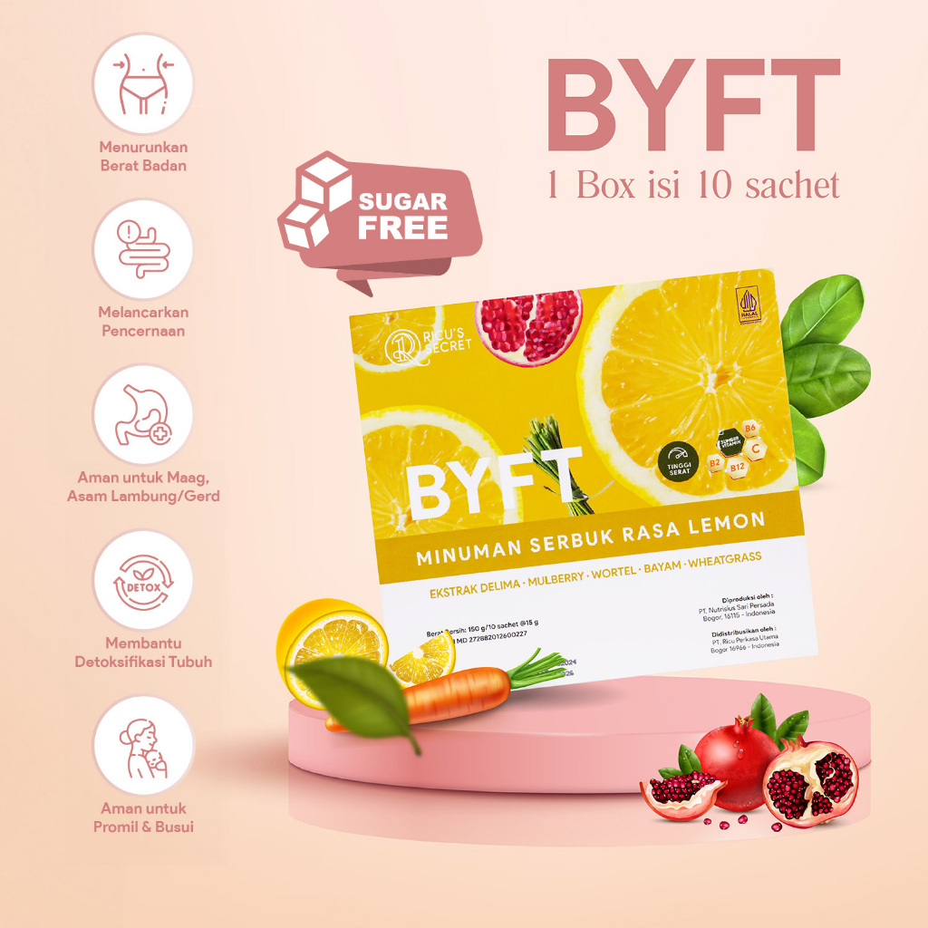 Jual RICU'S SECRET BYEFAT (BYFT Fiber) Minuman Diet Penurun Berat Badan ...