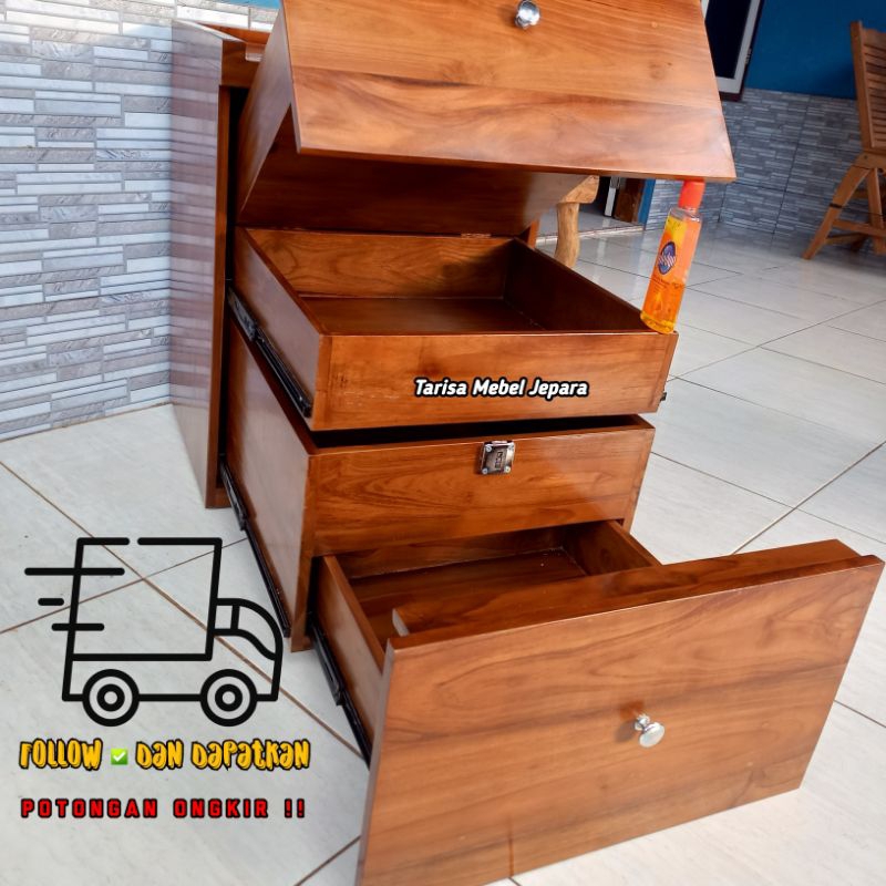 Jual Nakas minimalis laci rahasia nakas anti maling kayu jati tua ...