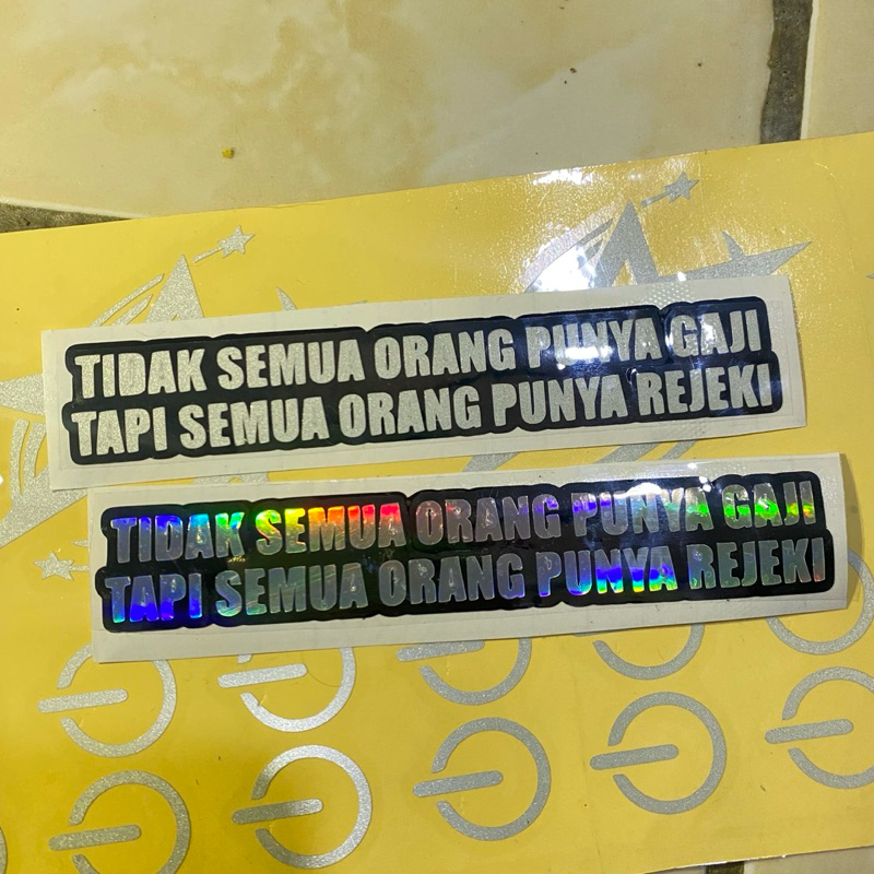 Jual Sticker cutting kaya mata kekinian tidak semua orang punya gaji ...