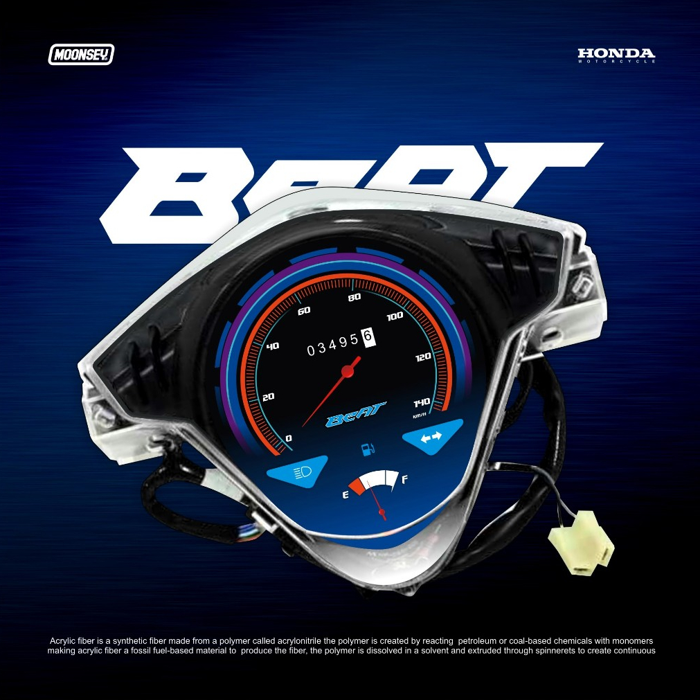 Jual Papan Panel Speedometer Honda Beat Karbu ( PREMIUM BIRU ORANGE ...