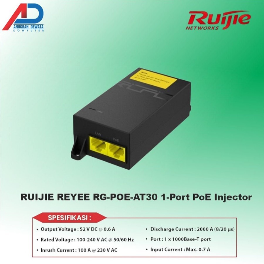 Jual RUIJIE REYEE RG-POE-AT30 PoE ADAPTER GIGABIT | Shopee Indonesia