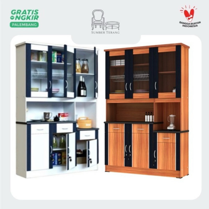 Jual Lemari Piring Lemari Dapur 3 pintu Kitchen Set Rak Dapur Minimalis ...