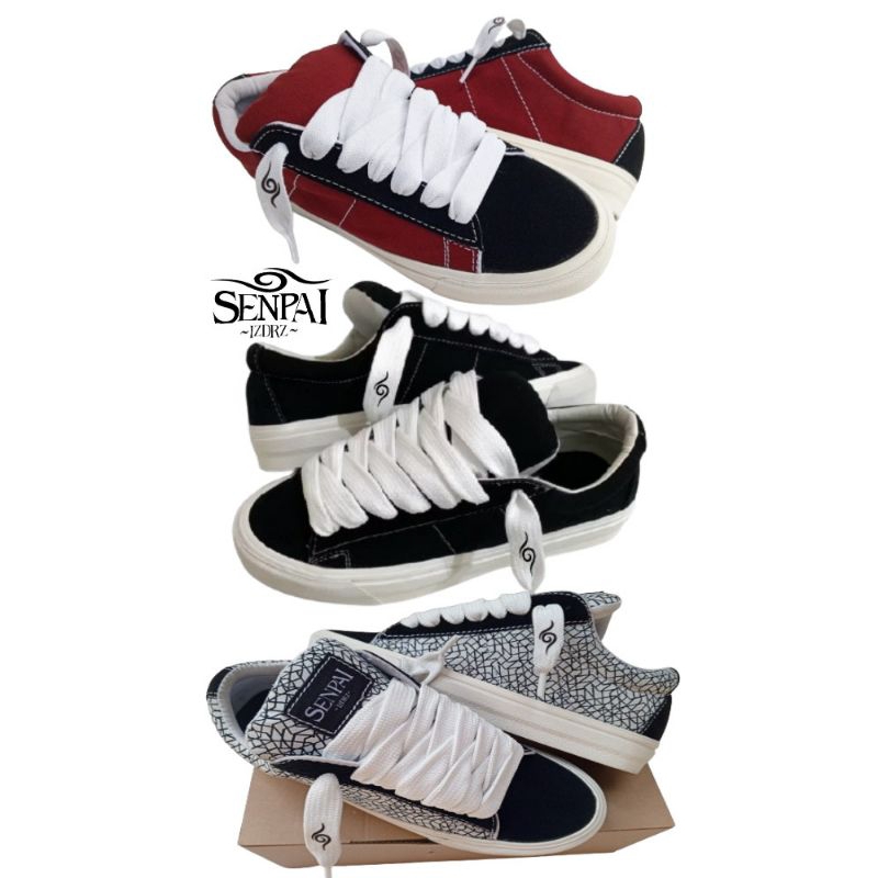 Jual SENPAI LOCAL OFFICIAL - SEPATU BIG FAT BLACK WHITE/MAROON/MOTIF ...
