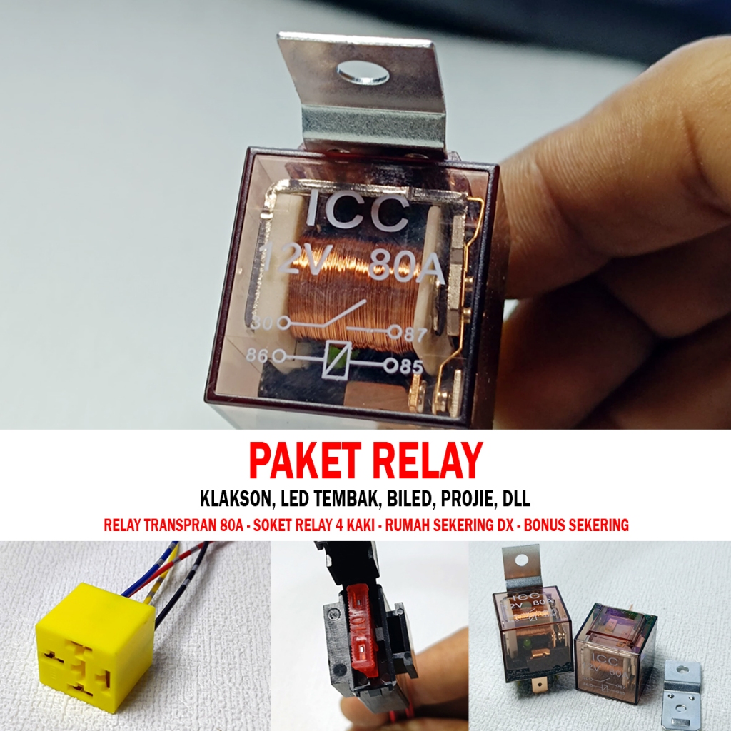 Jual Termurah!!! Paket Set Relay Soket Relay Rumah Sekering 12 Volt 80 ...